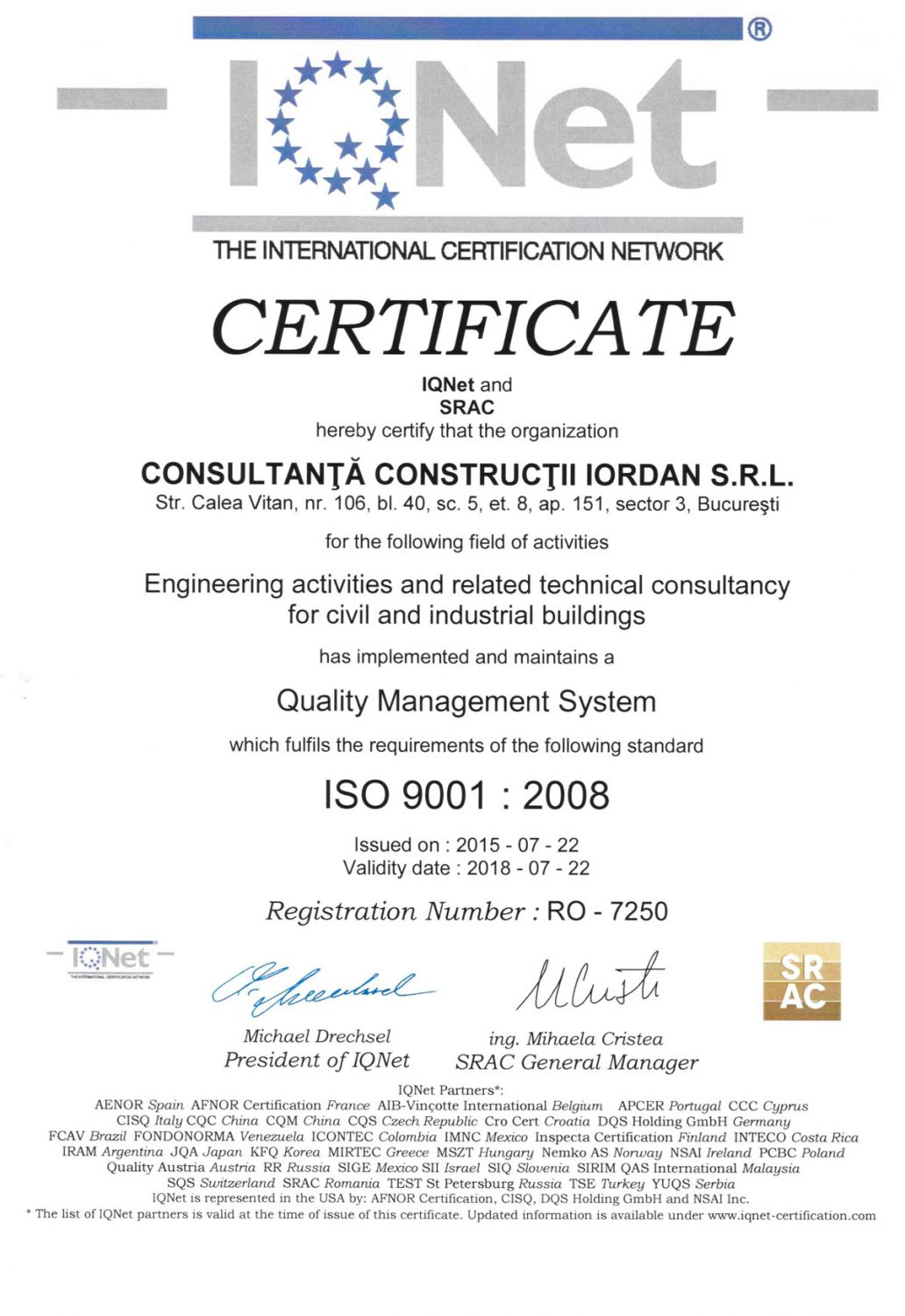 CCI-Certificate-IQNET-SRAC | Consultanta Constructii Iordan